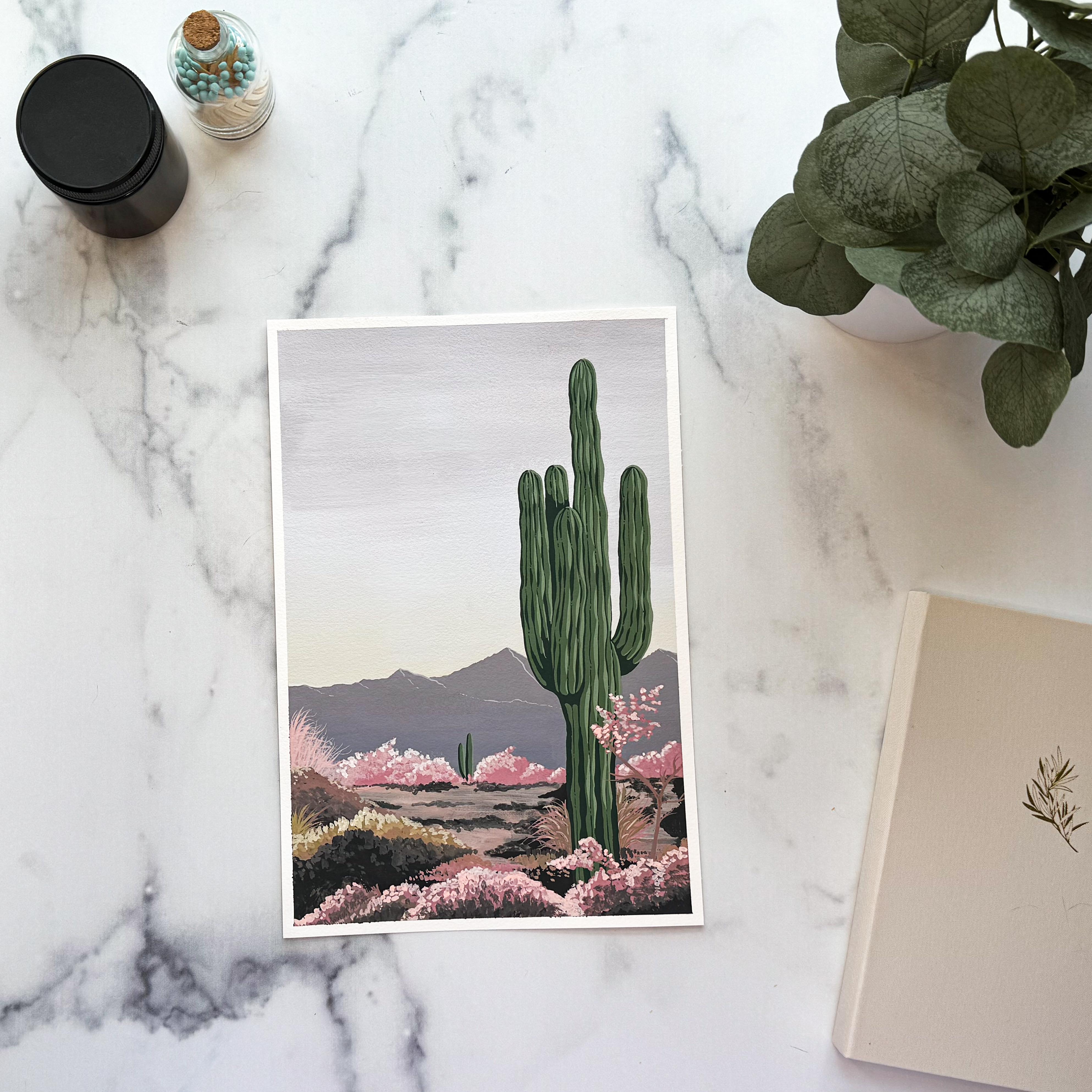 Desert Solitude | Original Gouache Painting – KateDrewDesigns